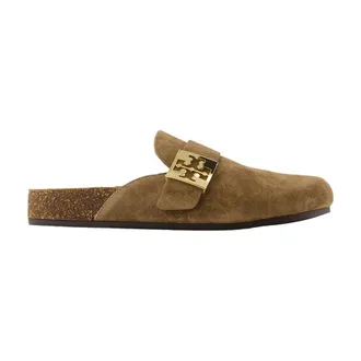 Tory Burch Womens Mellow Slipper Brown Calfskin