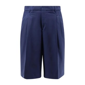 Ami Virgin Wool Pleated Shorts - - Shorts - Herren - Blau - W44