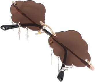 Supvox Lunettes de Soleil Femme sans Monture Accessoire Photo pour Soir&eacute;es et Raves Motif &Eacute;clair Protection UV 14.6X14X4.1 CM