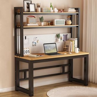 Generic Schreibtisch mit Ablagef&auml;chern, Computertisch for B&uuml;ro, Gaming Arbeitsplatz for Homeoffice, B&uuml;robedarf, Kopfh&ouml;Rer und Pflanzen