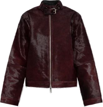 Samsøe & Samsøe Femme, Vestes, Rouge, Taille: 36 FR Salita Leather Jacket