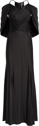 Huishan Zhang Bernice Draped Satin-Jersey Gown Size M