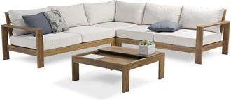 DCB Garden Dcb Garden - majorque - Salon de jardin dangle 5 places en aluminium effet bois