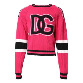 Dolce & Gabbana Rosa Logo Print Strickpullover - - Knitwear - Herren - Rosa - M