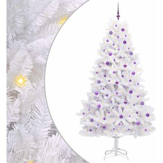 vidaXL K&uuml;nstlicher klappbarer Weihnachtsbaum Wei&szlig; 240 cm PVC und Stahl vidaXL