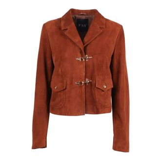 Fay Giacca 2 Ganci Crop Jacket - - Jackets - Damen - Braun - M