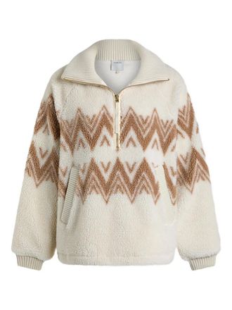 Varley Hendrik Sherpa-Pullover mit kurzem Rei&szlig;verschluss - Nude
