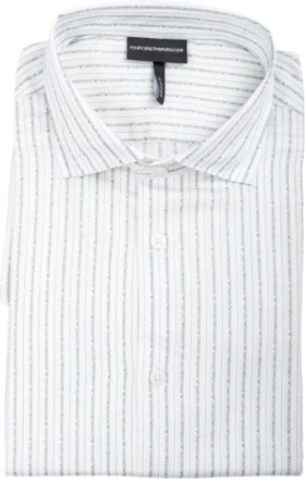 Emporio Armani Chemise &agrave; logo imprim&eacute; int&eacute;gral - Homme - Chemises - Blanc - Taille: M
