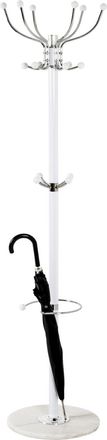 Haku Möbel Garderobenständer, chrom, weiß, Marmor, Metall - Maße: H 176 x Ø 38 cm, Style: Modern