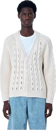 Lacoste Homme, Pulls, Blanc, Taille: M Cable Knit Cardigan