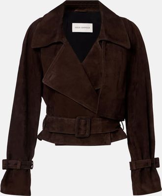 Nour Hammour Cropped-Jacke Hatti aus Veloursleder