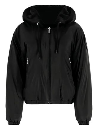 Moose Knuckles Kapuzen-Bomberjacke mit Rei&szlig;verschluss - Schwarz
