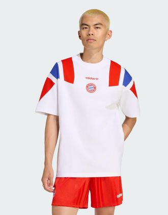 adidas Fc bayern muenchen eqt t-shirt en blanc / rouge / bleu semi lucid