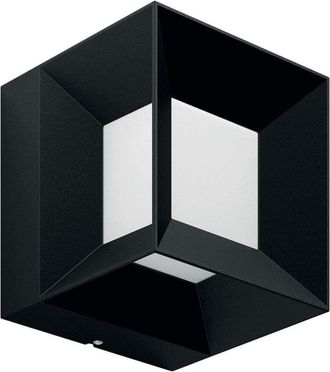 Philips myGarden LED Wandaussenleuchte Parterre, 8W,Schwarz, 13 x 13 x 13 cm