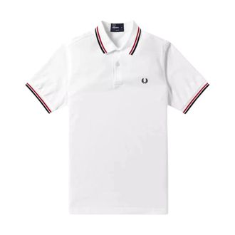 Fred Perry Slim Fit Twin Tipped Polo - - Tops - Herren - Wei&szlig; - 2XL