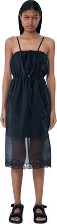 Cecilie Bahnsen Femme, Robes, Noir, Taille: 36 FR Sheer Overlay Midi Dress