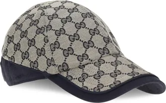 Gucci A001I24HBK4 GG-Monogram Cotton Baseball Cap - Blue