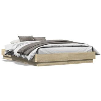 Les Tendances Cadre de lit ch&ecirc;ne sonoma 140x190 bois ding&eacute;nierie