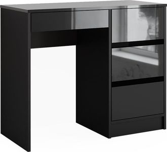 Vicco Schreibtisch Sherry, Anthrazit Hochglanz, 90 x 40 cm mit Schubladen