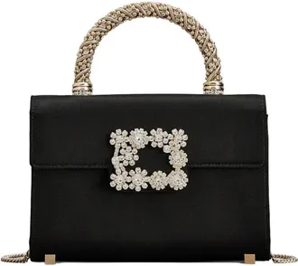 Roger Vivier Femme, Sacs, Noir, Taille: ONE Size Envelope Flower Jewel Mini