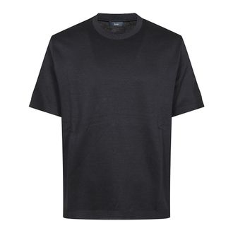 Herno Homme, Tops, Bleu, Taille: XL T-shirt &agrave; Manches Courtes et Col Rond en Jersey