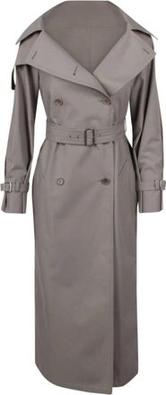 Max Mara Femme, Manteaux, Gris, Taille: 36 FR Long Trench Coat