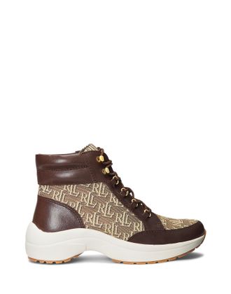 Ralph Lauren RYLEE MONOGRAM JACQUARD HIGH-TOP SNEAKER