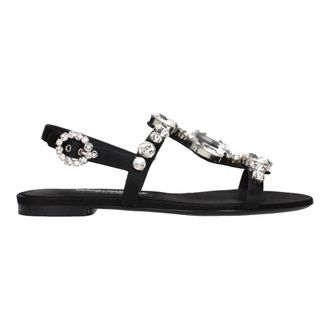 Dolce & Gabbana Satin-Sandalen - - Shoes - Damen - Schwarzk - 37 EU