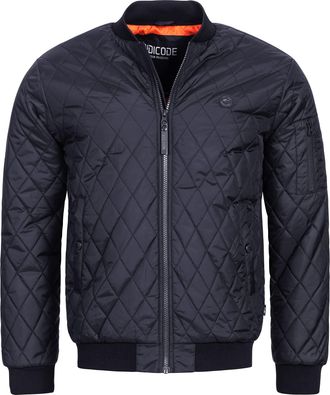 Indicode Herren Novak Bomberjacke mit Stehkragen | Steppjacke &Uuml;bergangsjacke f&uuml;r M&auml;nner Black, XXL