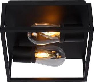 Lucide CARLYN - Deckenleuchte Badezimmer - 2xE14 - IP54 - Schwarz