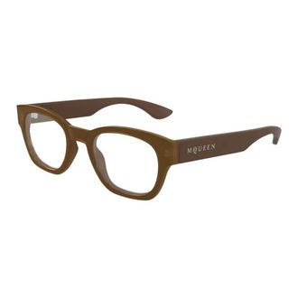 Alexander McQueen Geometric Optical Frame - - Accessories - Herren - Braun - 52 MM