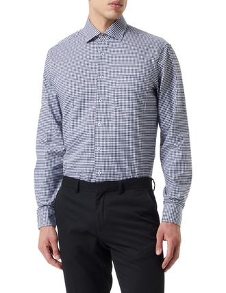 Seidensticker Herren 155560 Hemd, Dunkelblau, 39 EU