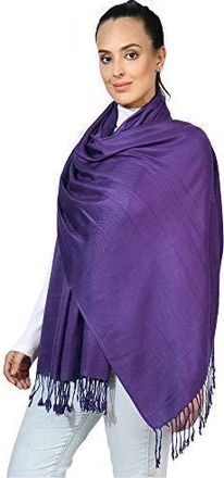World of Shawls Ch&acirc;le pashmina super doux. - Violet - 28 x 80