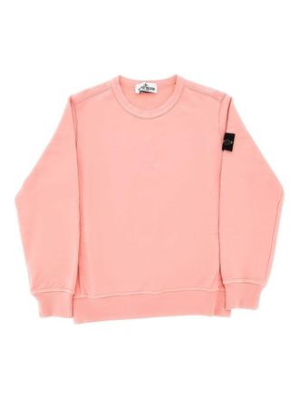 Stone Island Logo-Embroidered Cotton Sweatshirt - Pink