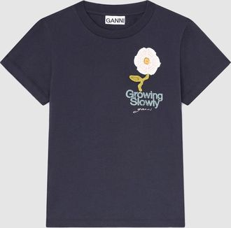Ganni Tee Shirt Basic Baby Fit Phantom