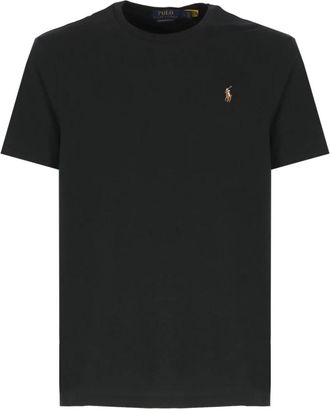 Ralph Lauren Homme, Tops, Noir, Taille: L T-Shirt en Coton Doux Coupe Slim Personnalis&eacute;e