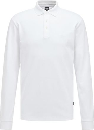 HUGO BOSS Langarm Poloshirt mit Logo-Stickerei in
