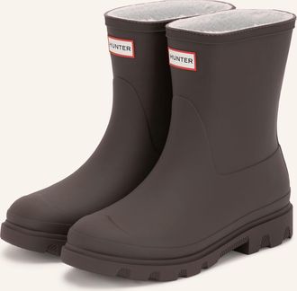 Hunter Gummi-Boots Downpour Short Insulated braun