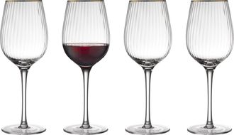 Lyngby Glas Palermo Gold Rotweinglas, Weinglas, 40 cl, 4 Stck