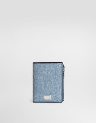 Dolce & Gabbana Geldb&ouml;rse Aus Denim-nubuk - Mann Geldb&ouml;rsen Und Kleinlederwaren Denim Onesize