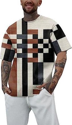 Generico T-shirts pour homme à manches courtes confortables col rond manches courtes basique T-shirt décontracté léger dété respirant taille forte blanc T-shir