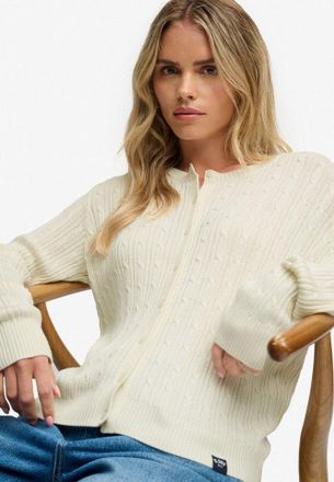 Superdry Strickjacke SLOUCHY CABLE CARDIGAN Baumwollmischung