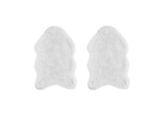 Andiamo Kunstfell Teppich Alpa gem&uuml;tlicher hochfloor Fellteppich 35 mm Florh&ouml;he weich und flauschig wei&szlig; 2er Set 50 x 80 cm