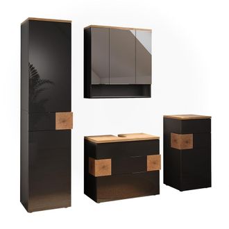 Vicco Badm&ouml;bel-Set Eden, Anthrazit, 4 Teile