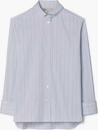 Tory Burch Damen Gestreiftes Baumwollhemd