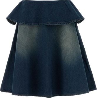 Gimaguas Femme, Jupes, Bleu, Taille: 32 FR Ruffle Mini Skirt