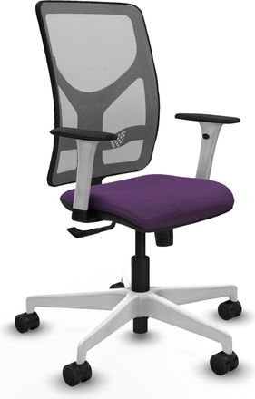 Piqueras y Crespo Schreibtischstuhl, violett, mit wei&szlig;en und schwarzen Armlehnen, h&ouml;henverstellbare Lendenwirbelst&uuml;tze, ausgestattet mit 3 Positionen und Schneidschaum,