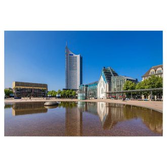 artboxONE Poster 120x80 cm St&auml;dte Augustusplatz in Leipzig - Bild leipzig augustusplatz b&uuml;rohaus