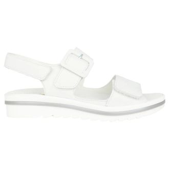 Waldläufer Femme, Chaussures, Blanc, Taille: 42 EU Sandale en cuir blanc à largeur confortable