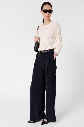 Gerard Darel Pull ajour&eacute; &agrave; boutons dor&eacute;s - LHENA - Ecru